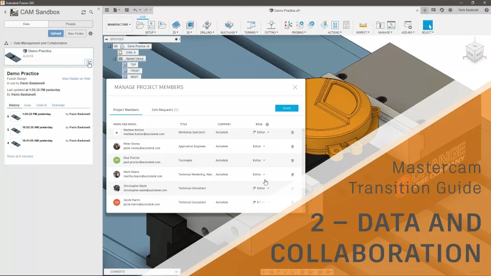 Fusion 360 Help | Mastercam transition guide | Data management and collaboration | Autodesk