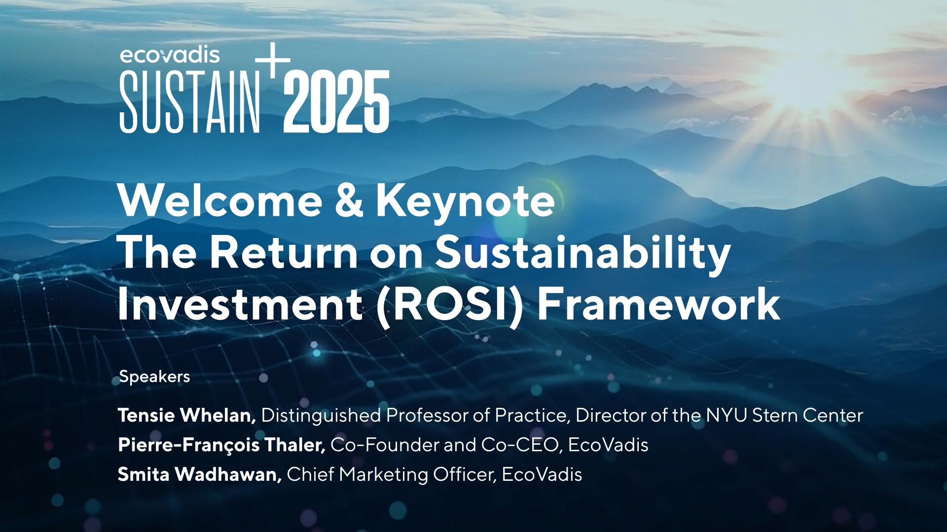 Welcome & Keynote The Return on Sustainability Investment (ROSI ...