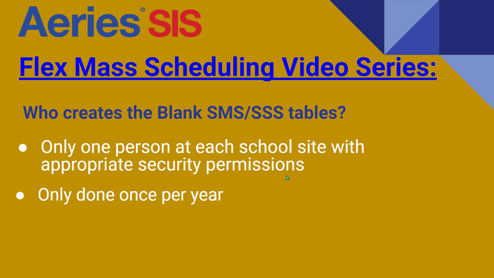 Transitioning to Flex Scheduling - Starting from Scratch Video : Aeries Software