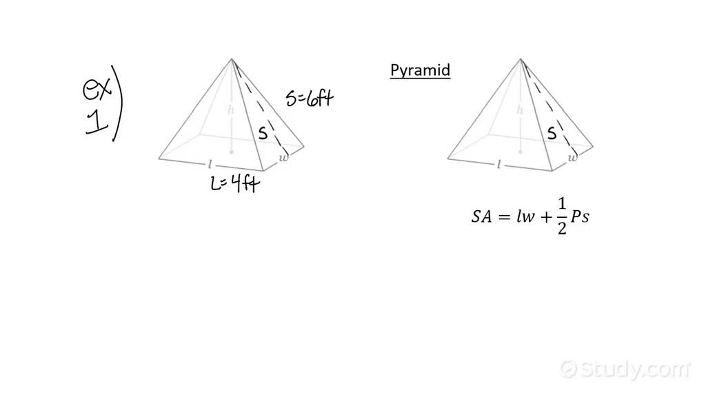 How to Find the Surface Area of a Pyramid | Geometry | Study.com