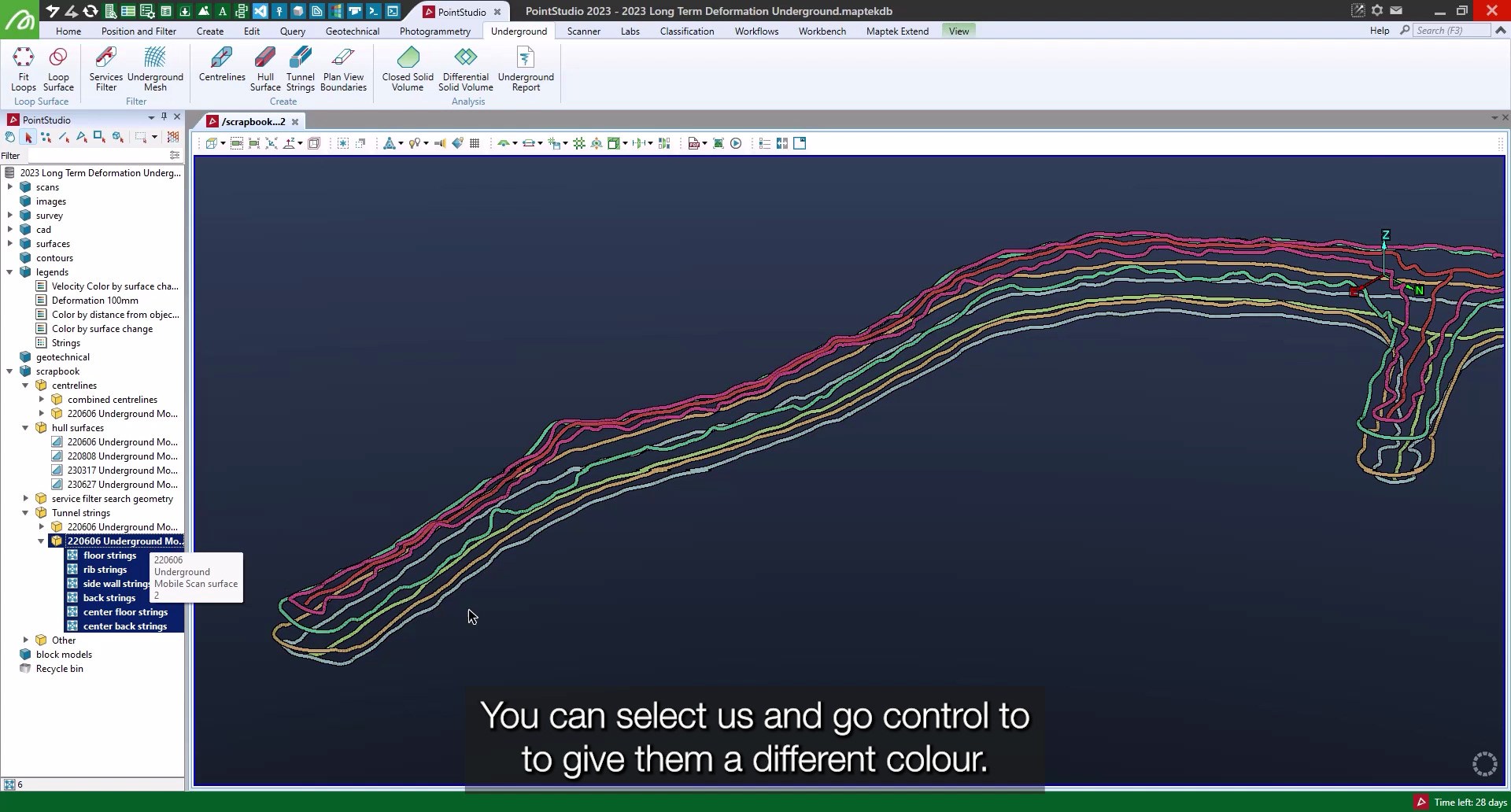 Maptek - Underground survey 2D reporting
