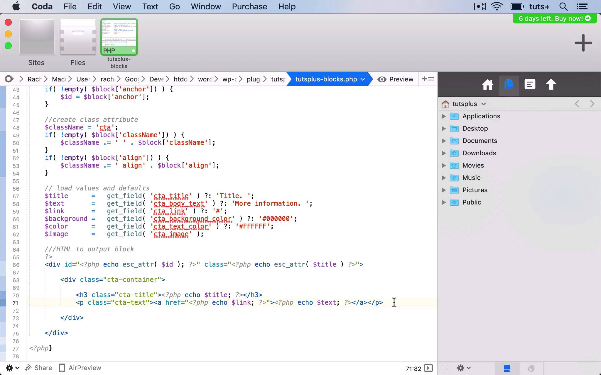 Create Gutenberg Blocks Without Writing JavaScript - Writing the HTML