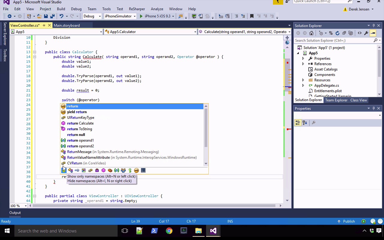 Introduction to Xamarin for iOS Apps - Some Light Refactoring