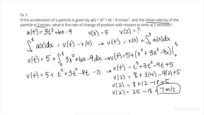 Determining Values for Rates of Change Using Definite Integrals in ...
