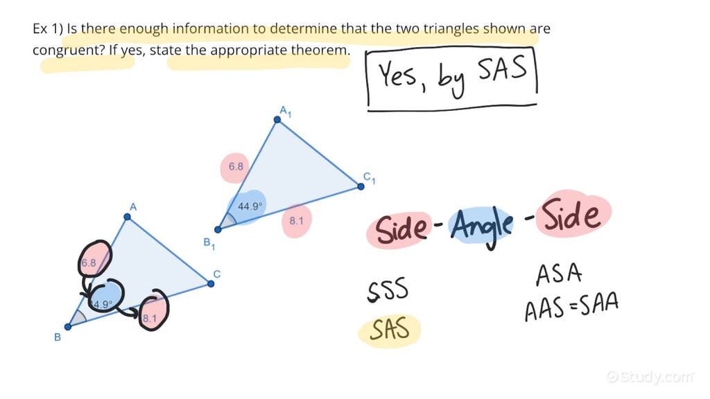 Exploring the Triangle Congruence Theorems | Geometry | Study.com
