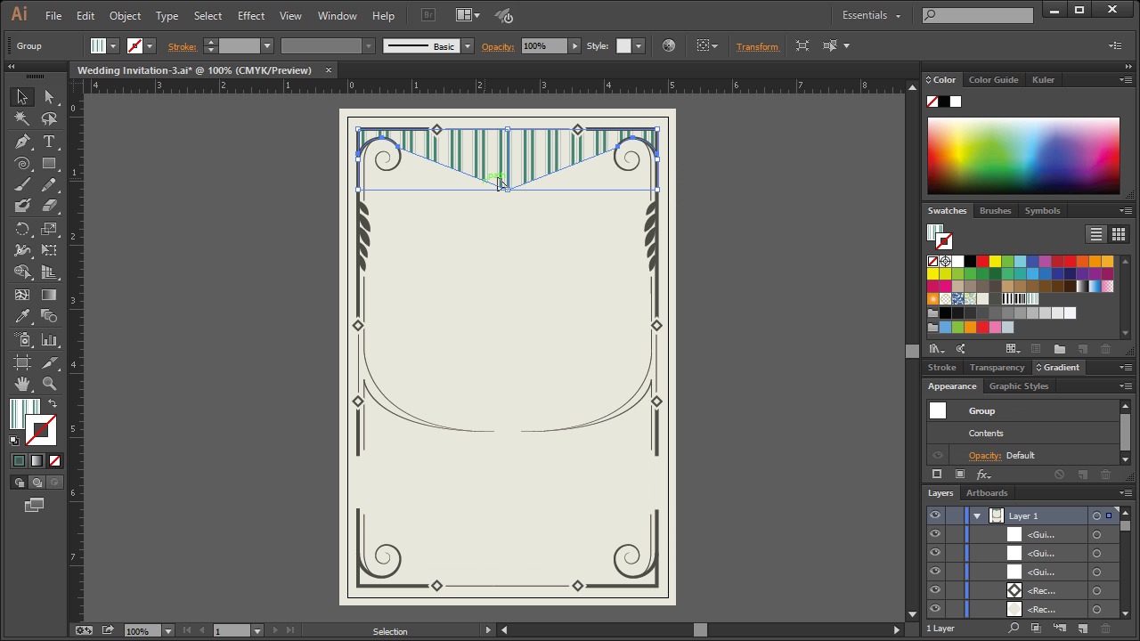 Invitation Design in Adobe Illustrator - Background Patterns