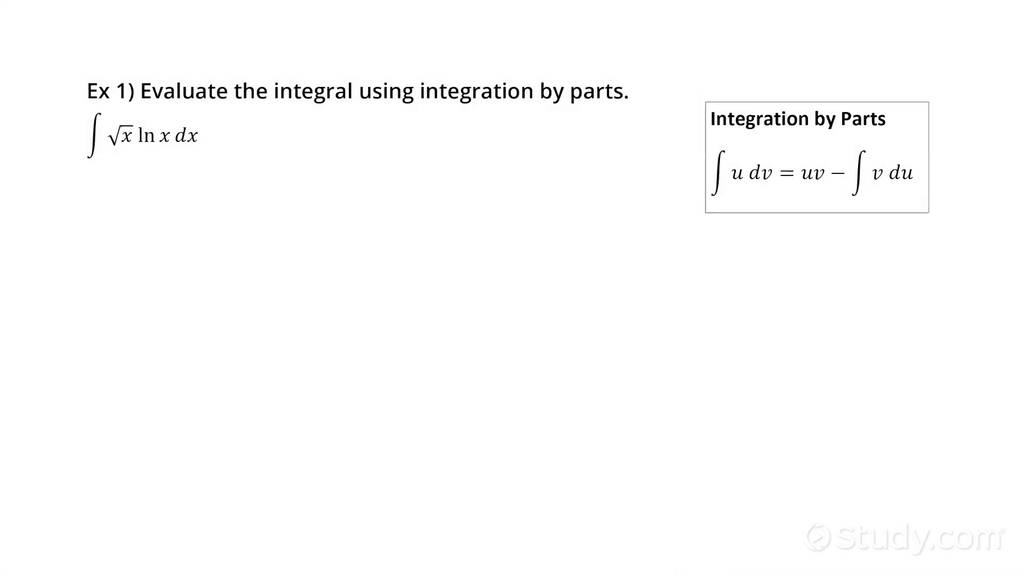 Determining Indefinite Integrals Using Integration By Parts Calculus