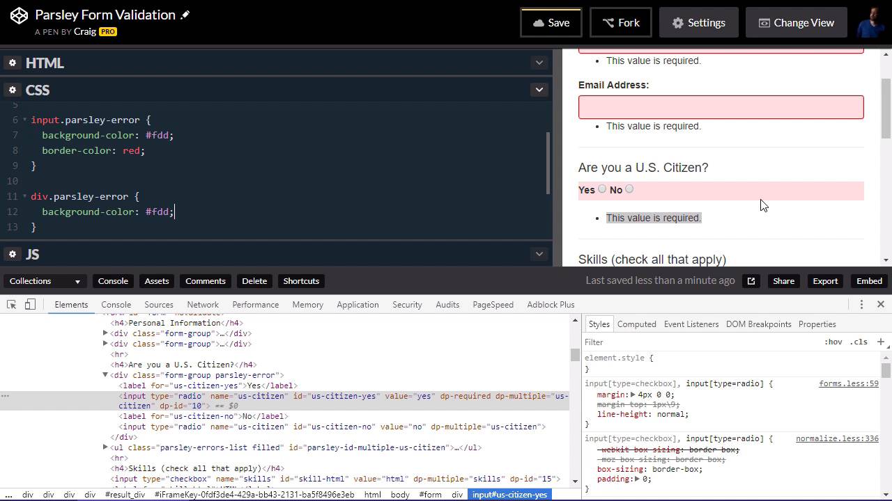 Form Validation With Parsley - More Required Fields