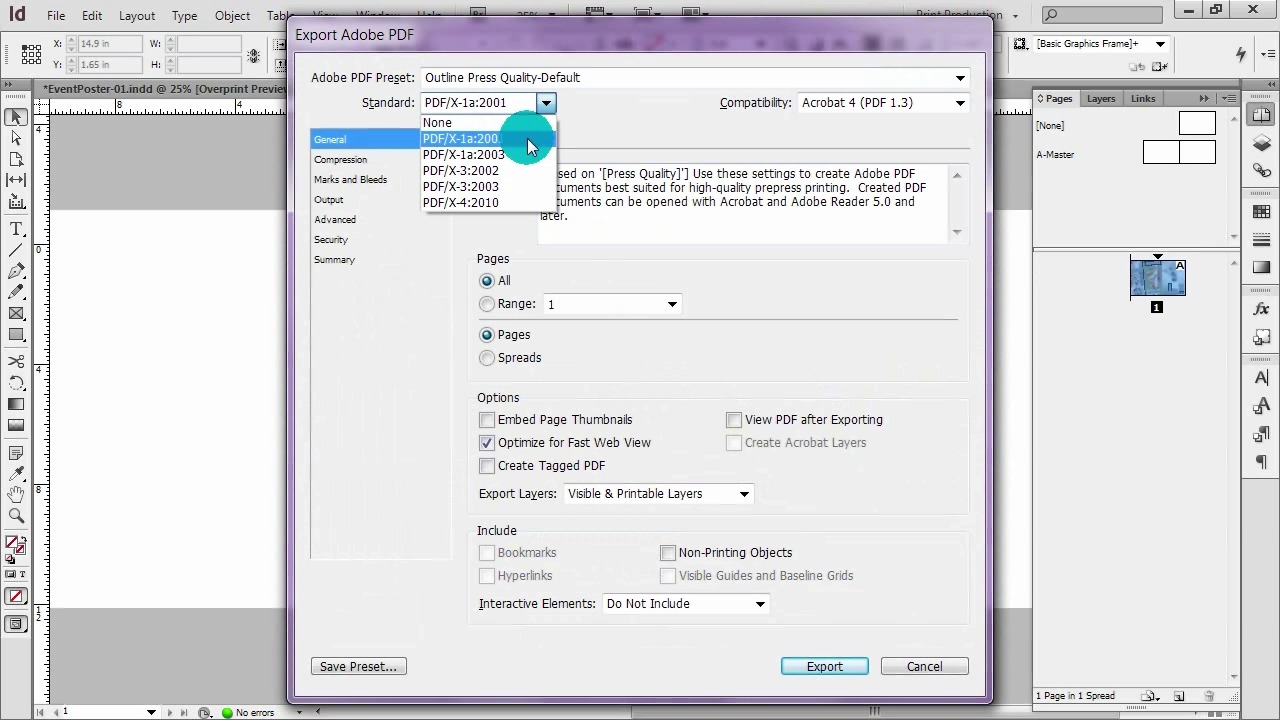Designing Posters - Exporting a PDF