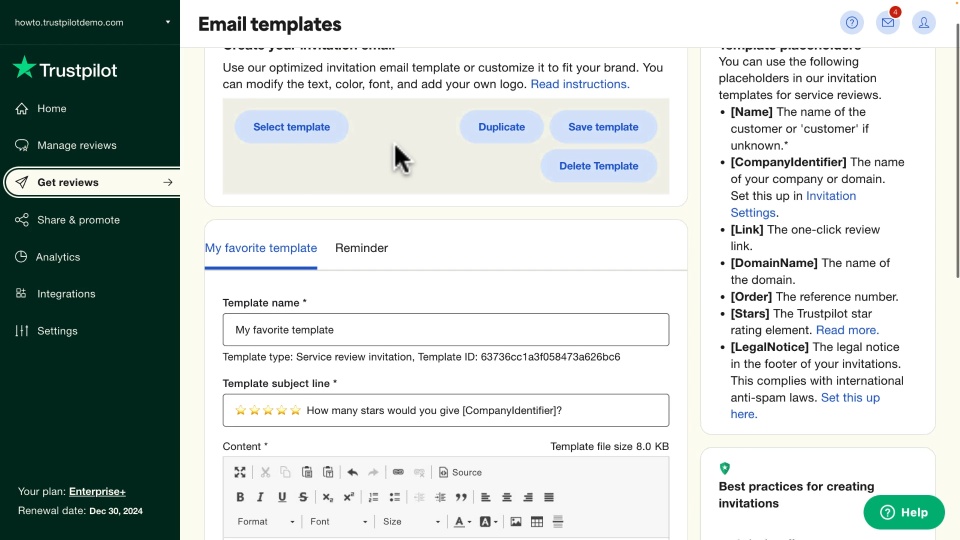 Customize your invitation template