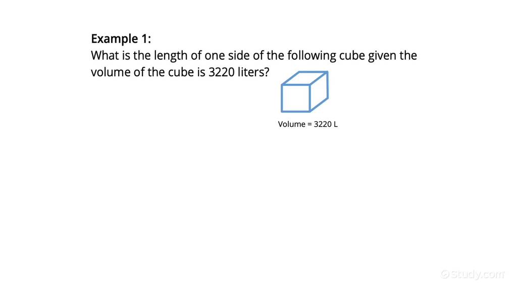 How to Find the Side Length of a Cube from Its Volume in Liters ...