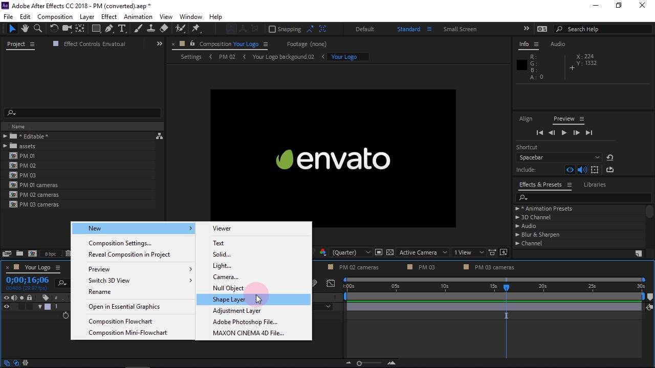How to Customize a Logo Sting in Adobe After Effects - Layers, Comps, and Precomps