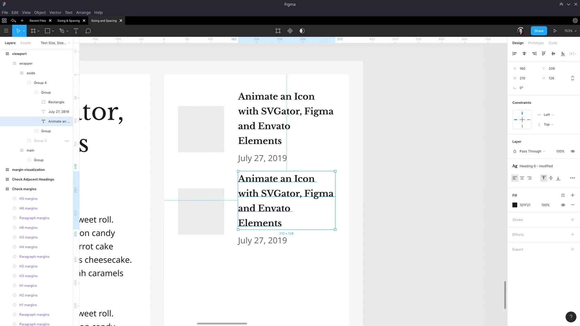 Web Typography Basics in Figma - Style Modifications: Site Layout