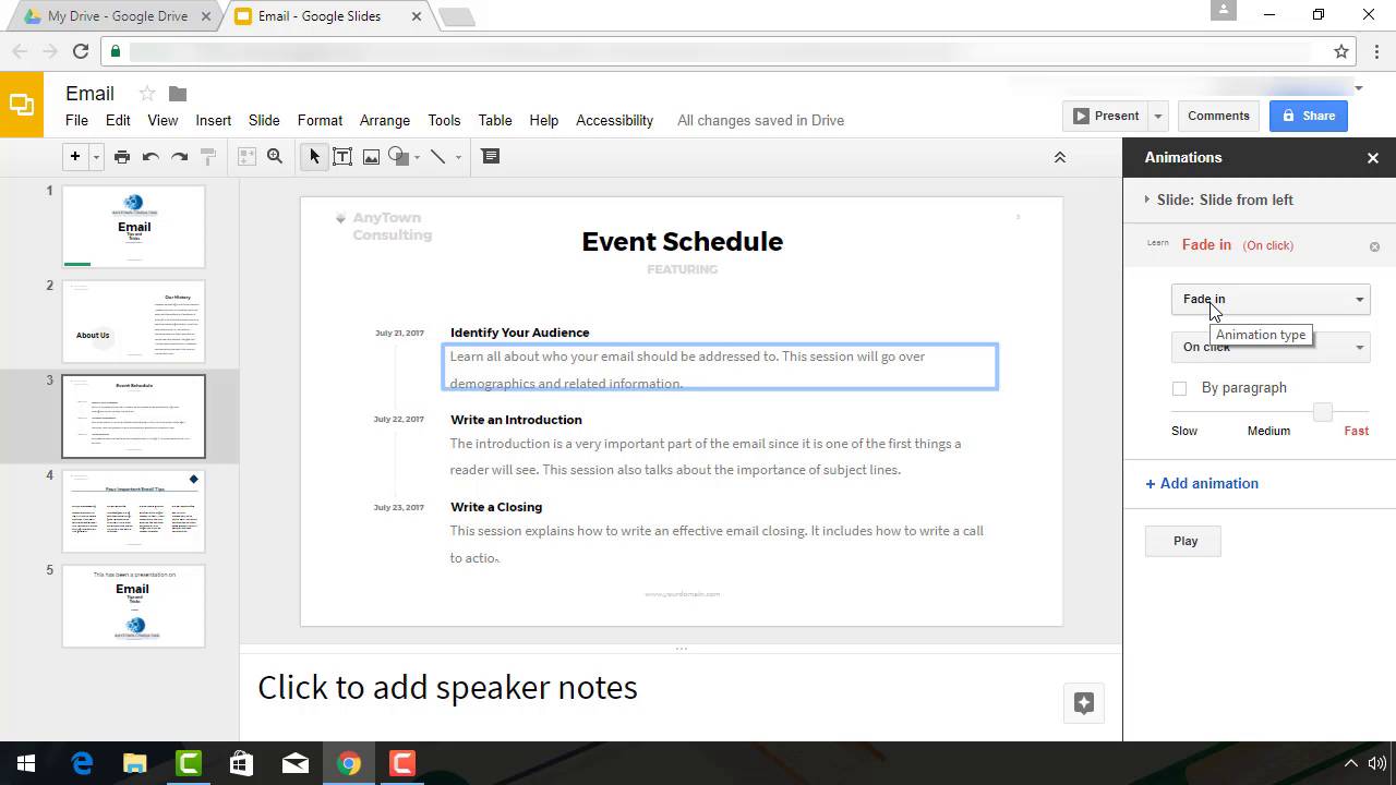 How to Use Google Slides Animations and Timed Transitions