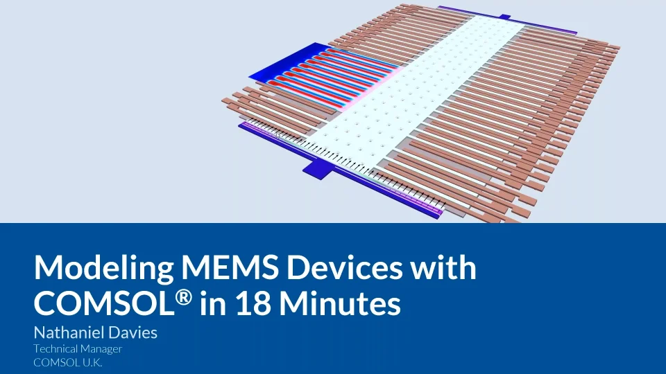 Why Use COMSOL Multiphysics® to Model MEMS Devices Why Use COMSOL Multiphysics® to Model MEMS Devices